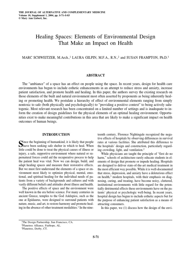 Healing Spaces: Elements of Environmental Design That Make An Impact On ...
