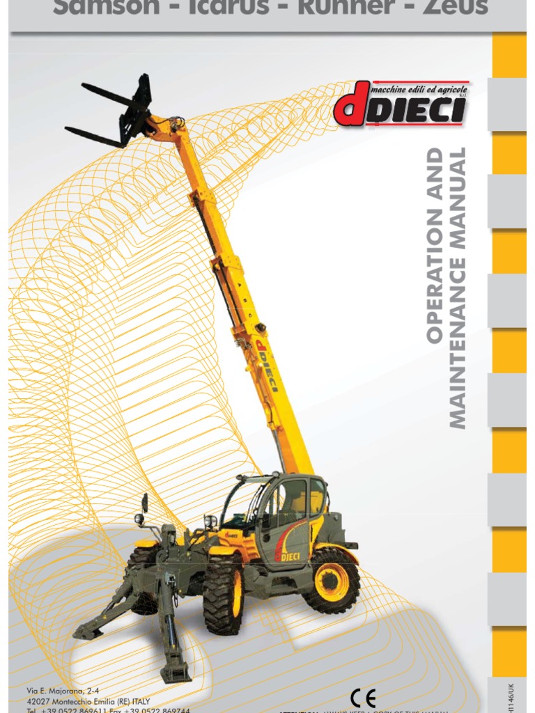 Dieci Telehandler Maintenance Manual | PDF | Steering | Vehicle Technology
