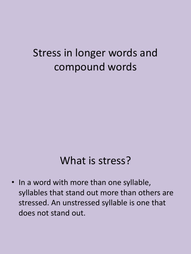 Stress in Compound Words | PDF | Stress (Linguistics) | Semantics