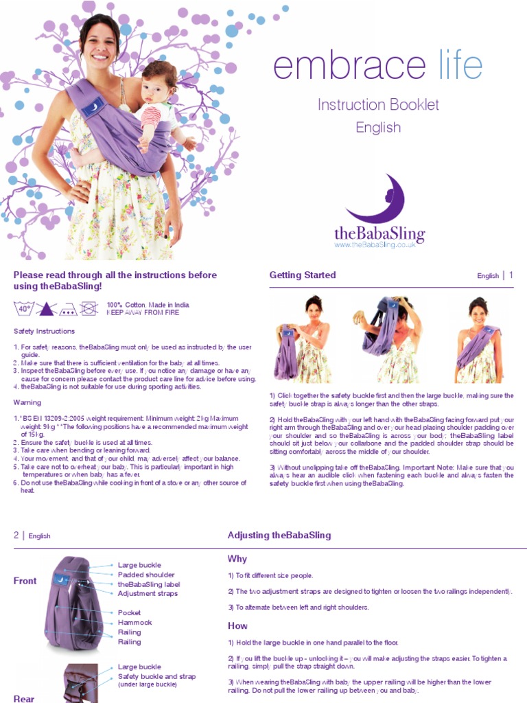 Baba Sling English - Instruction | PDF | Shoulder | Sports