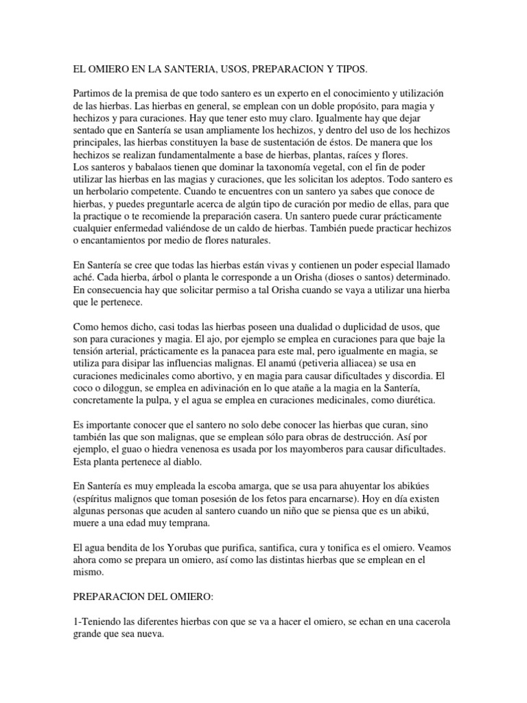 El Omiero en La Santeria | PDF