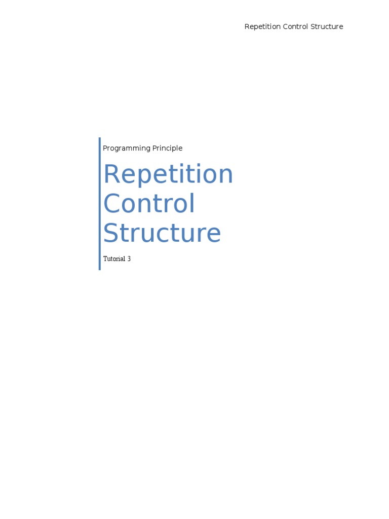 Tutorial 3 - Repetition Control Structure | PDF | Control Flow | Computer Science