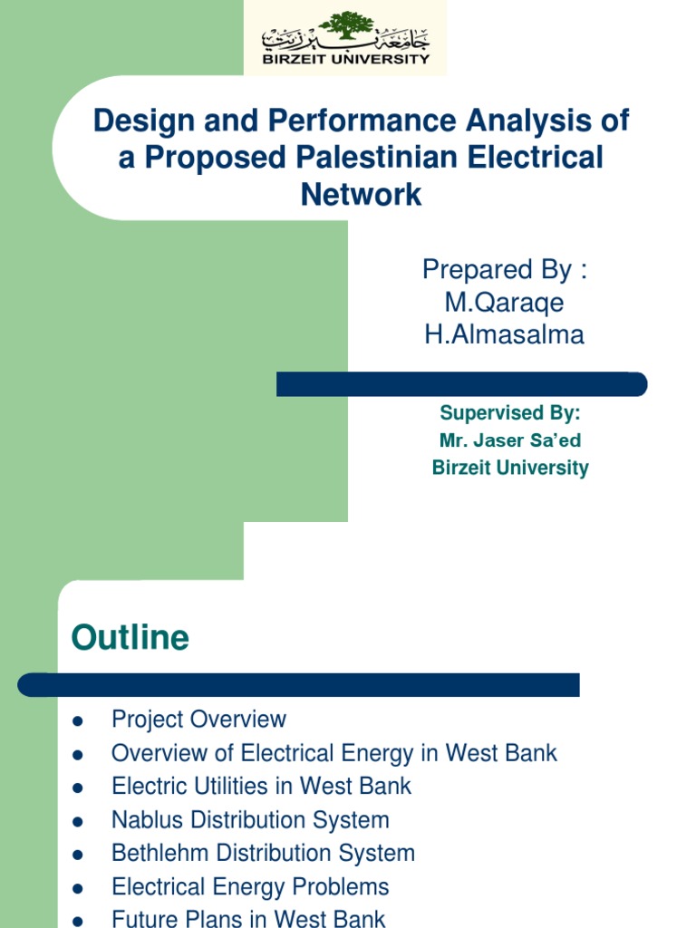 Design and Performance Analysis of Proposed Palestinian Electrical ...