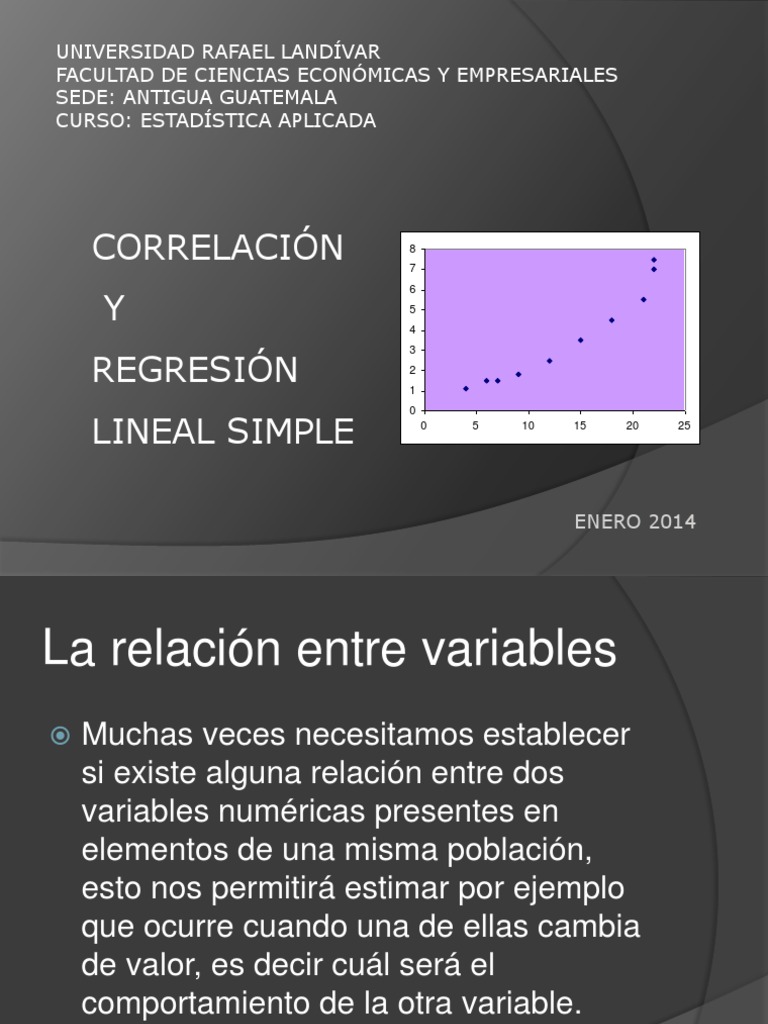 Correlacion y Regresion Lineal Simple | Correlación y dependencia | Análisis de regresión