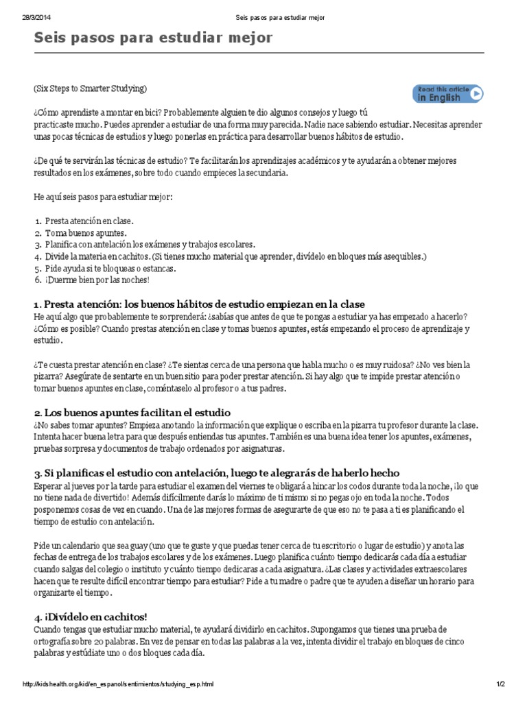 Seis Pasos para Estudiar Mejor | Download Free PDF | Planetas | Ciencia ... Seis Pasos para Estudiar Mejor | Download Free PDF | Planetas | Ciencia ...