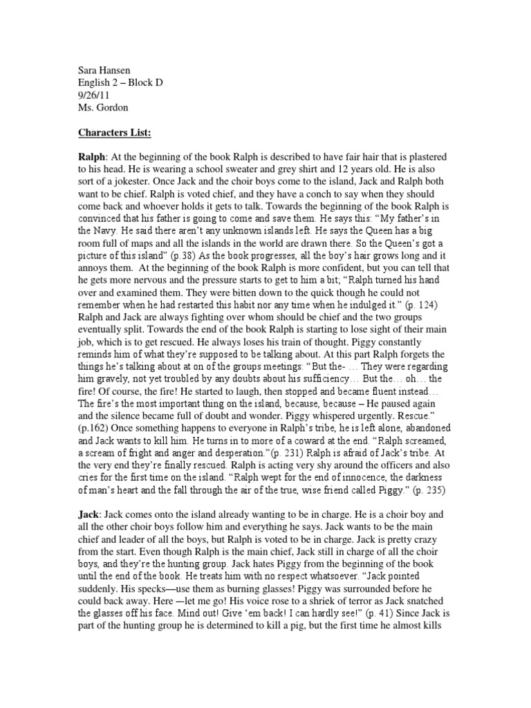 Lotf Notebook | PDF | Nature