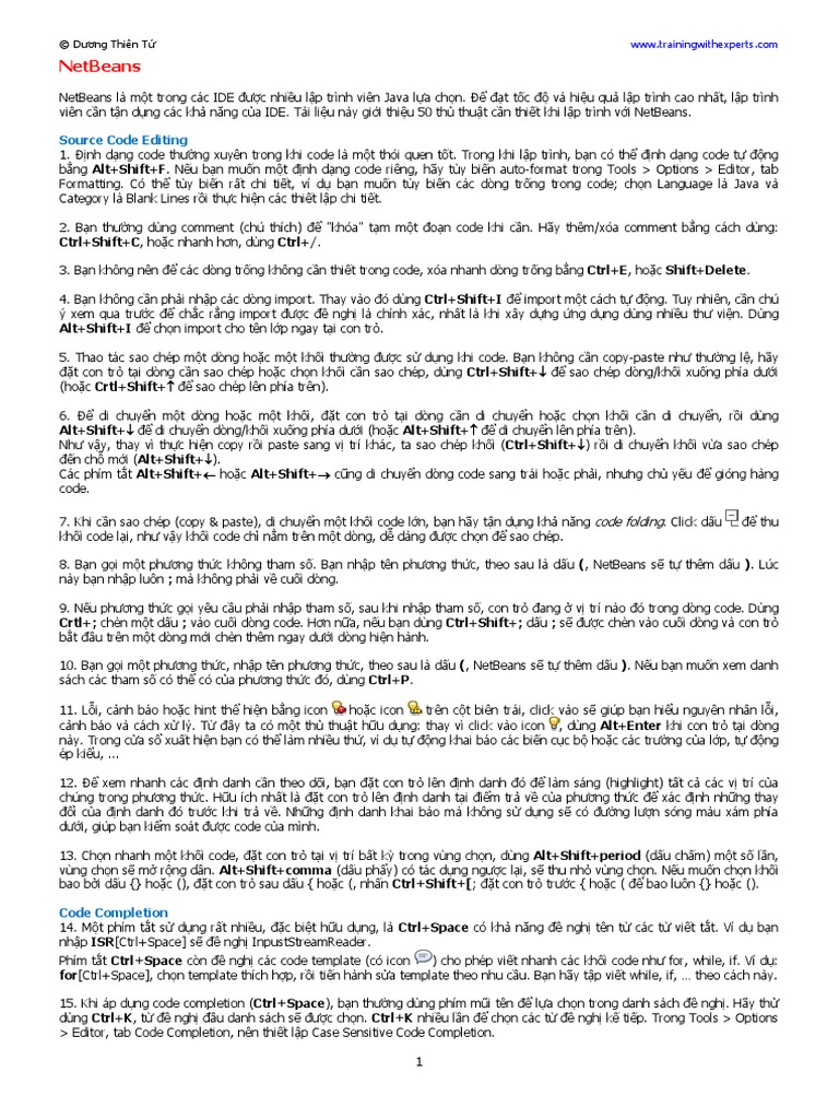 50 Tips - NetBeans | PDF