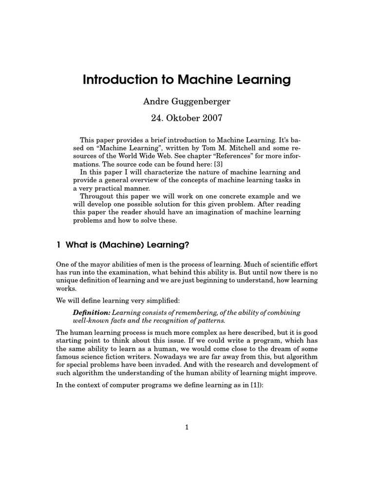Introduction | PDF | Machine Learning | Computer Program