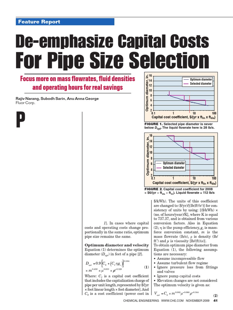 Pipe Size Economics Selection | PDF | Flow Measurement | Pipe (Fluid ...