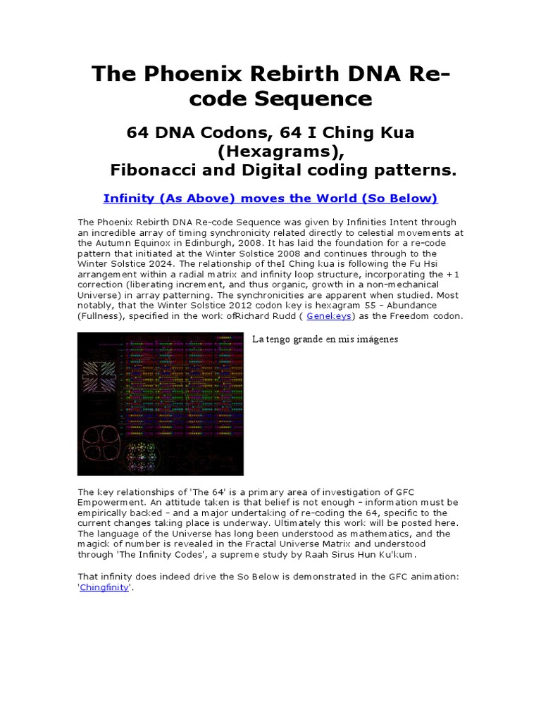 Phoenix Rebirth DNA Re-code Sequence | PDF | Social Science | Foreign ...