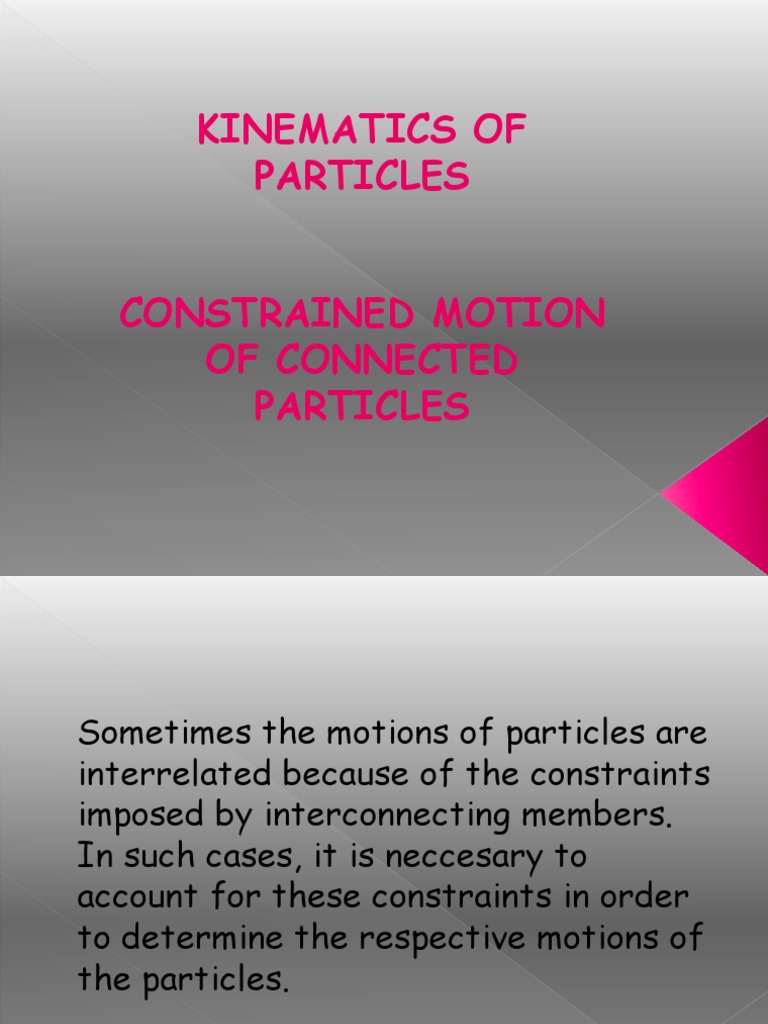 G12 Constrained Motion of Connected Particles | PDF | Geometry | Mechanics
