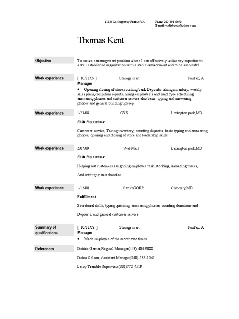 Thomas Resume | PDF