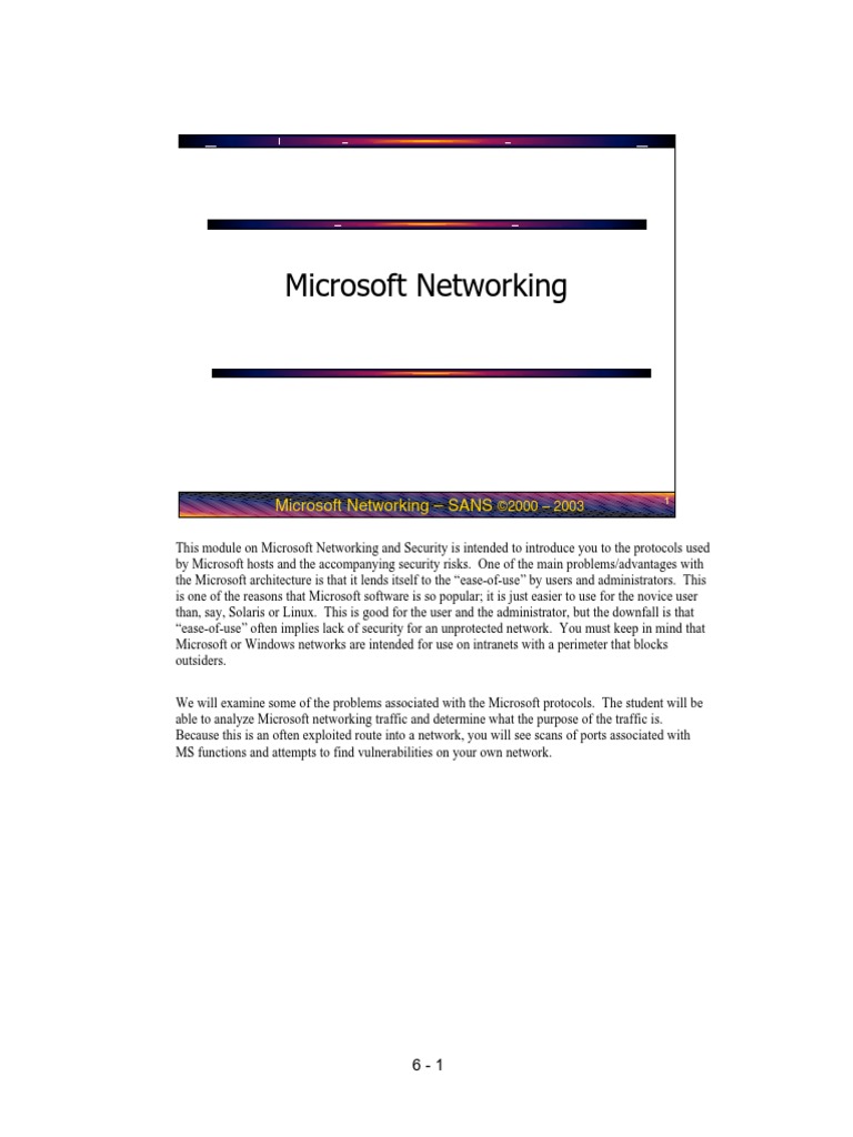 3.1.5 - IP Behavior IV - Microsoft Networking | PDF | Domain Name System | Active Directory