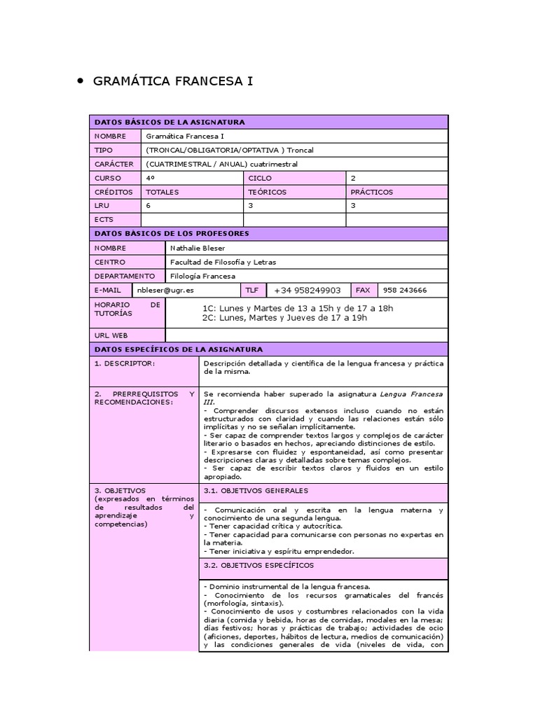 Gramatica Francesa I | PDF | Diccionario | Comunicación