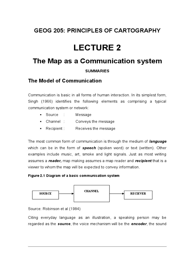 LECTURE 2 Cartographic Communication | PDF | Cartography | Map