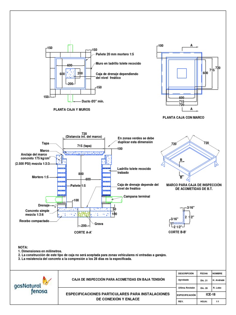 Caja de Inspeccion BT | PDF | Materiales | Albañilería