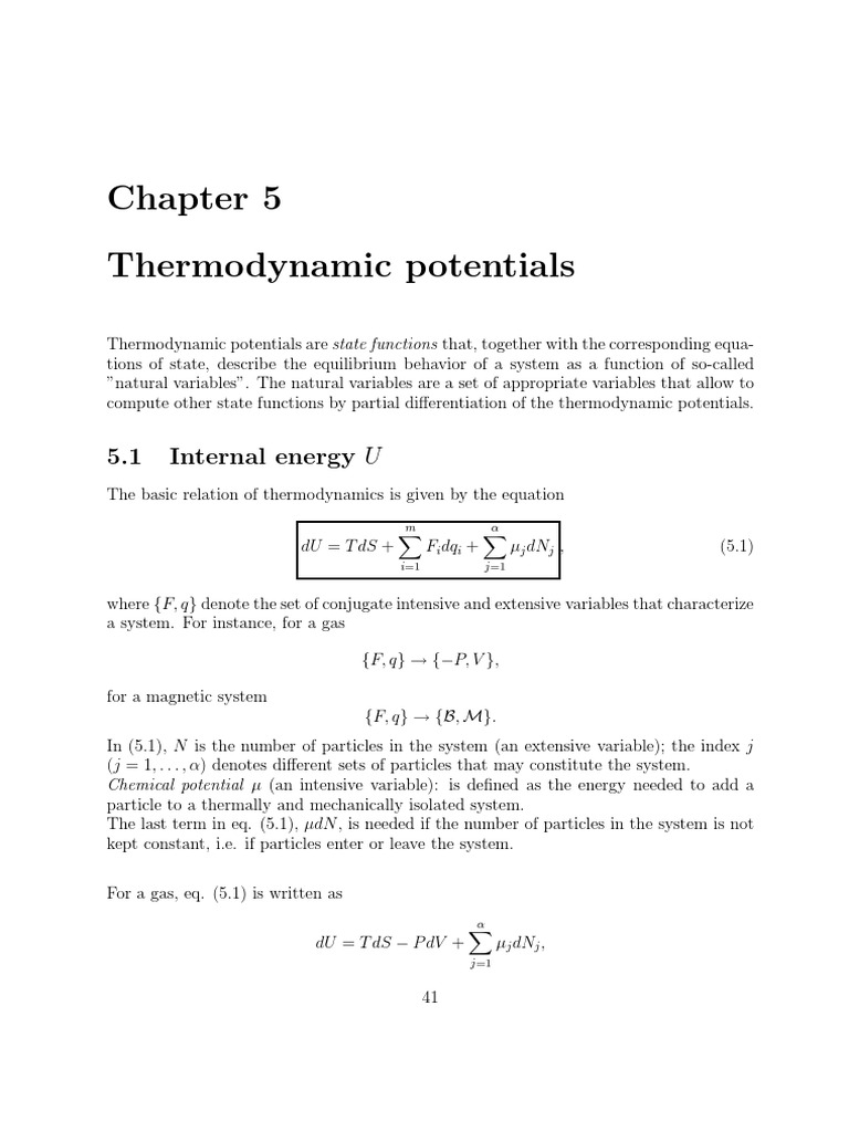 Thermo Potential | PDF | Gibbs Free Energy | Thermodynamic Equilibrium