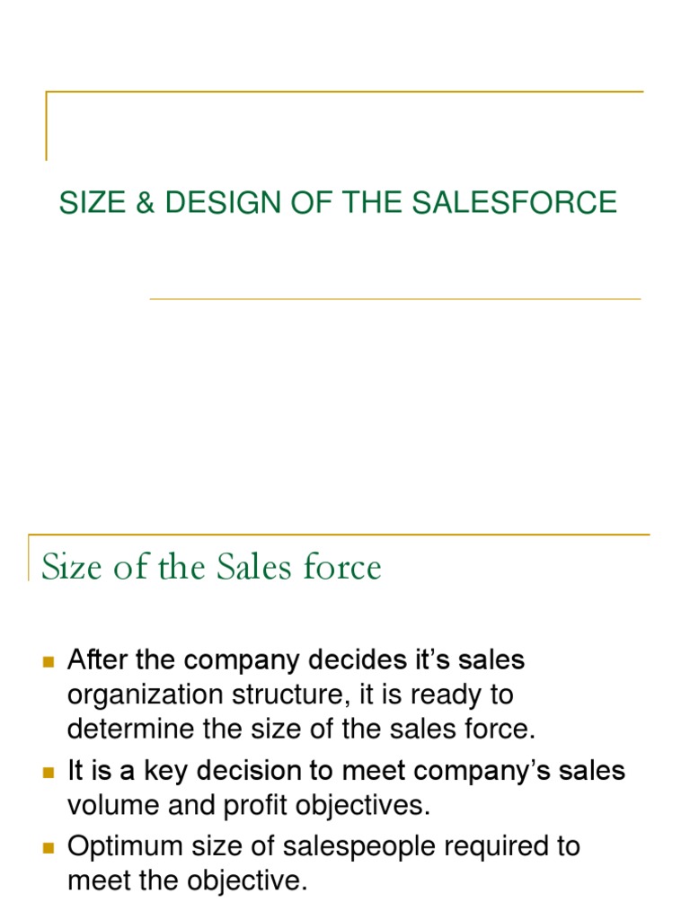 Sales Force Size and Design Methods | PDF | Sales | Microeconomics