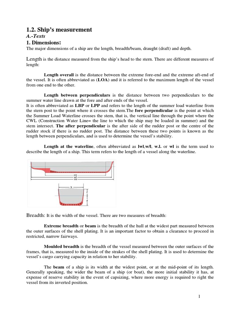 Ship S Measurement 2 | PDF | Tonnage | Ships