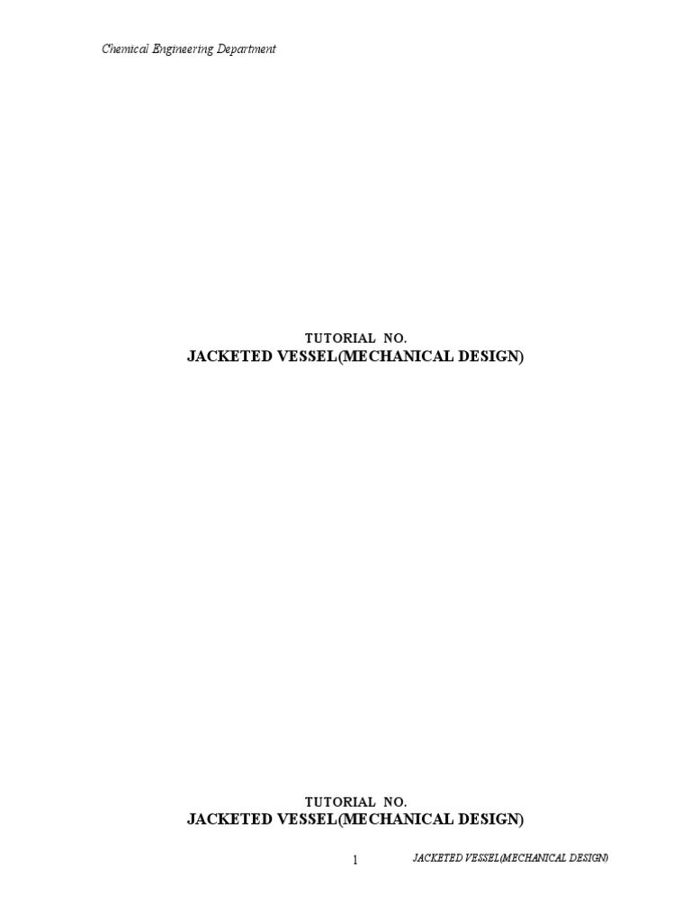Jacketed Vessel | PDF | Chemical Reactor | Hvac