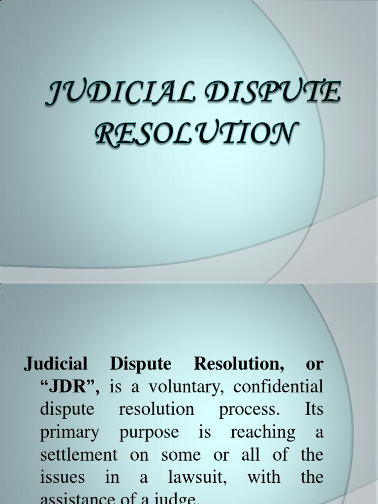 Understanding Judicial Dispute Resolution | PDF | Brief (Law) | Lawsuit