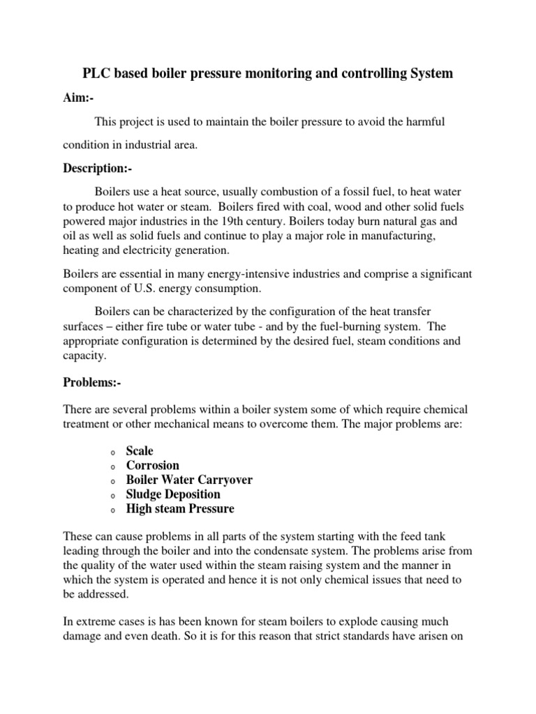 PLC Based Boiler Pressure | PDF | Programmable Logic Controller | Boiler