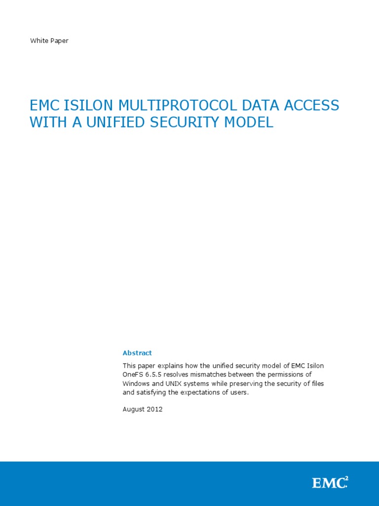 Emc Isilon Multiprotocol Data Access With A Unified Security Model For SMB and Nfs | PDF | File ...