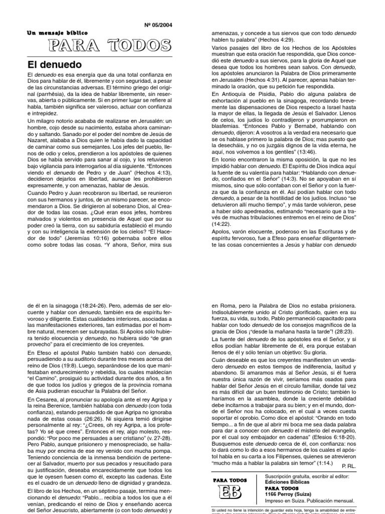Denuedo de Dios | PDF | Pablo el apóstol | San Pedro