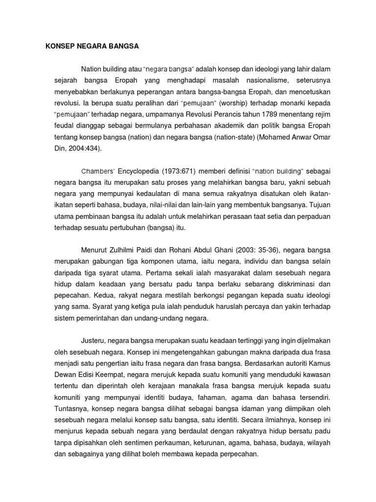 Konsep Negara Bangsa | PDF
