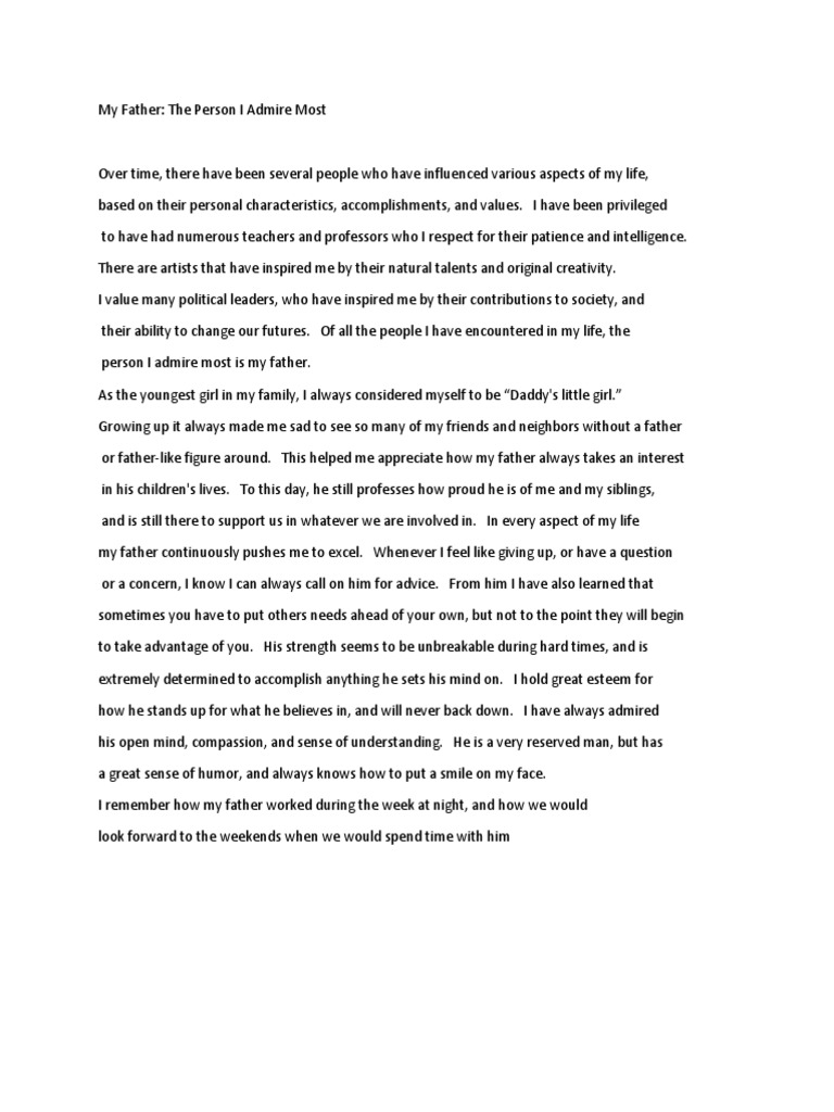 Father Essay | PDF | Wellness