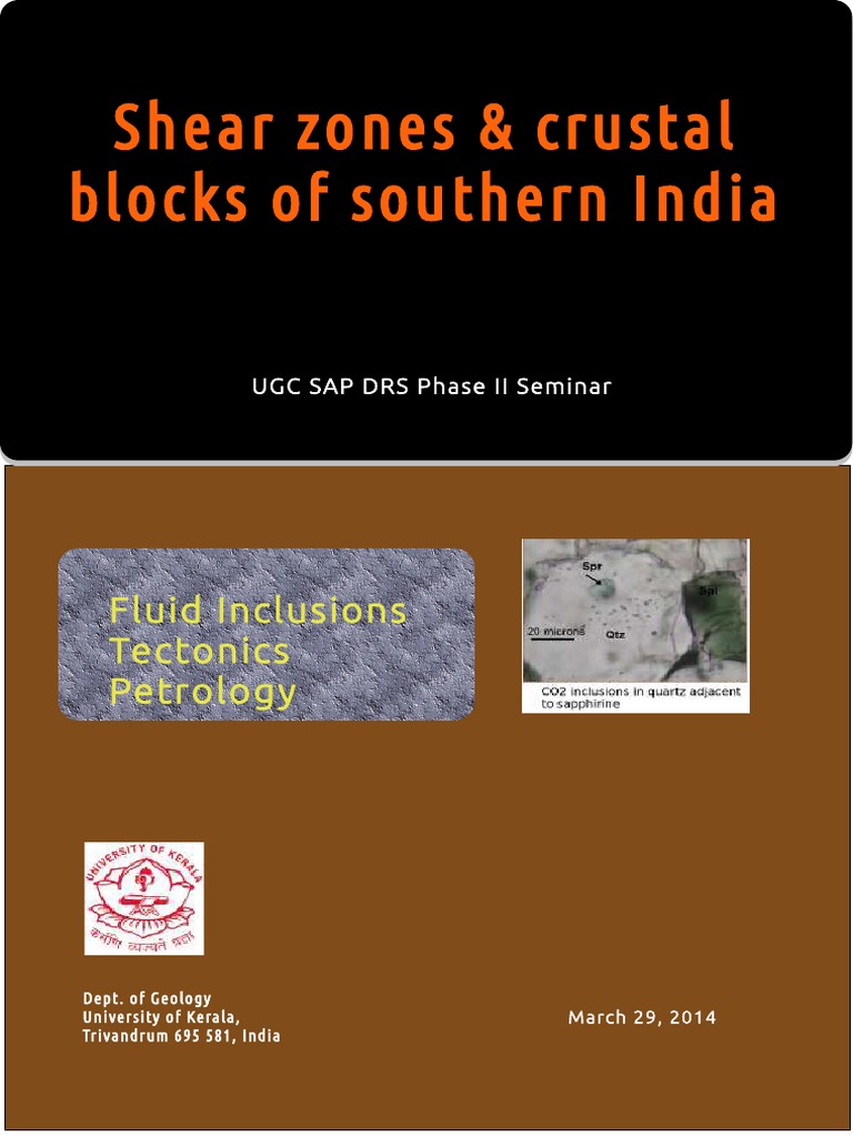 Shear Zones and Crustal Blocks of Southern India | PDF | Fault (Geology ...