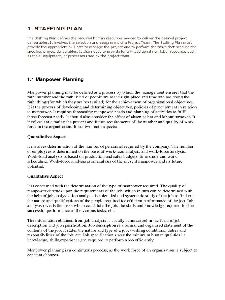 Staffing Plan | PDF | Recruitment | Human Resources