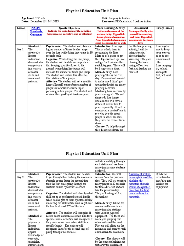 3rd Grade Jumping Activities Plan | PDF | Epistemology ...