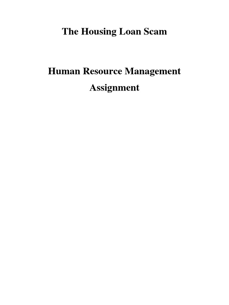 The Housing Loan Scam | PDF | Chief Executive Officer | Banks