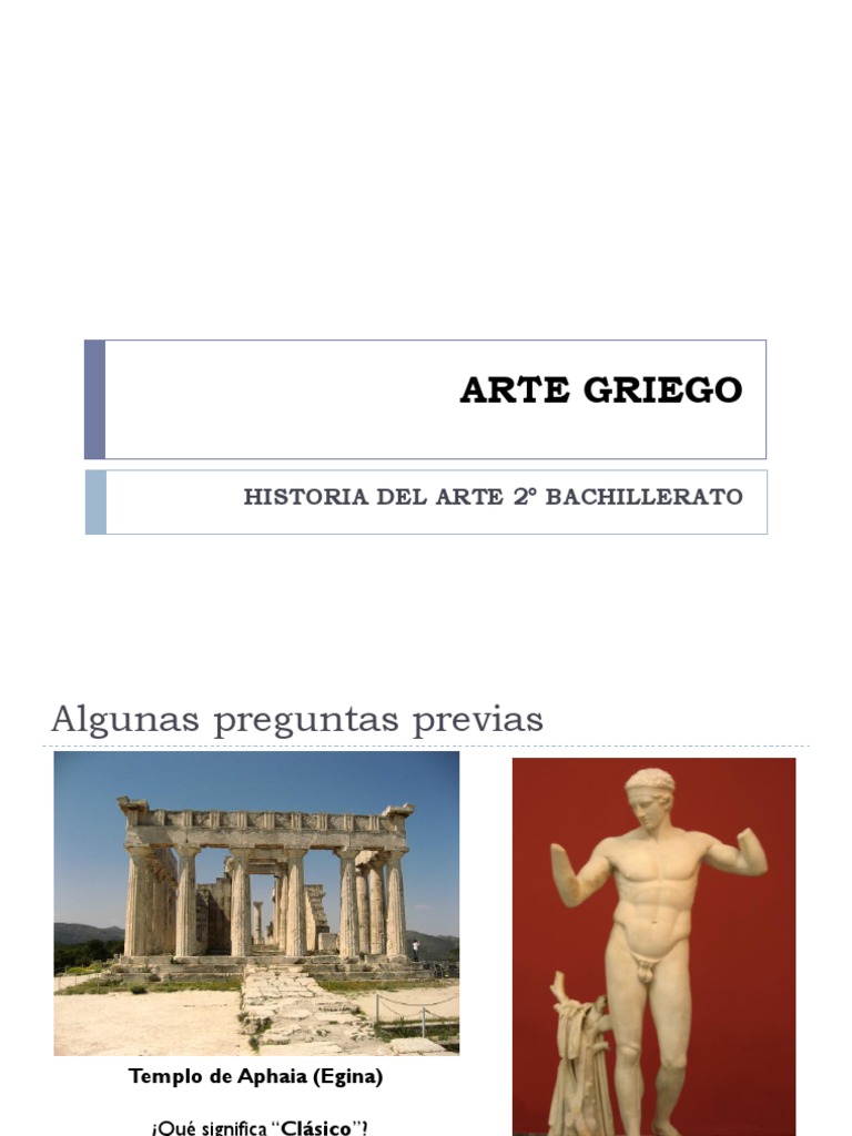 El Arte Griego para 2º de Bachiller | PDF