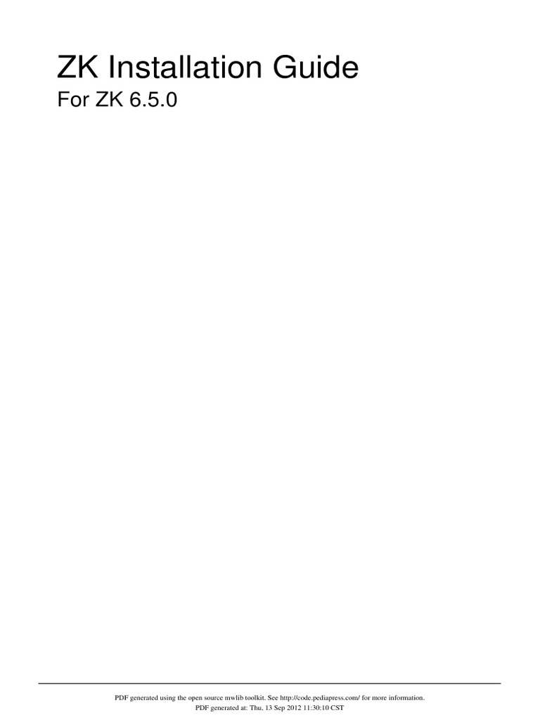 ZK 6.5.0 Installation Guide | PDF | Net Beans | Applications & Software
