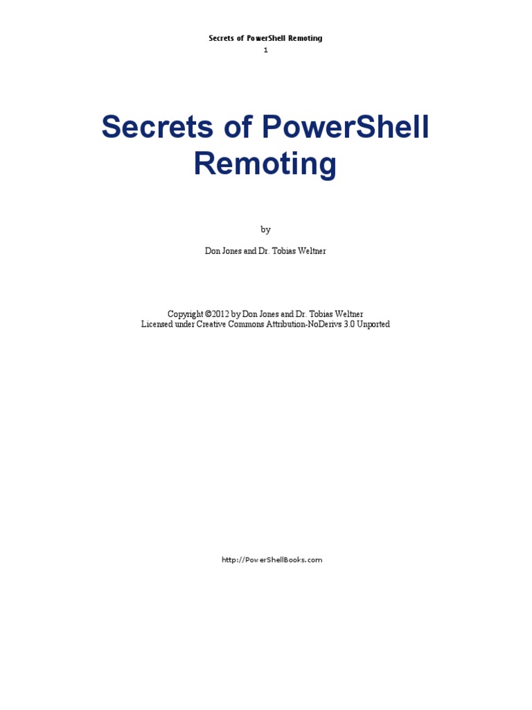 Secrets Of Powershell Remoting V3 Pdf Public Key Certificate Command Line Interface 