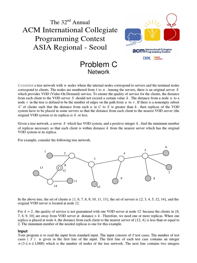 Acm International Collegiate Programming Contest Asia Regional Seoul Problem C Pdf Video