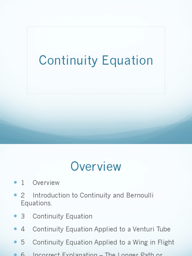 Continuity Equation | Wing | Aerodynamics
