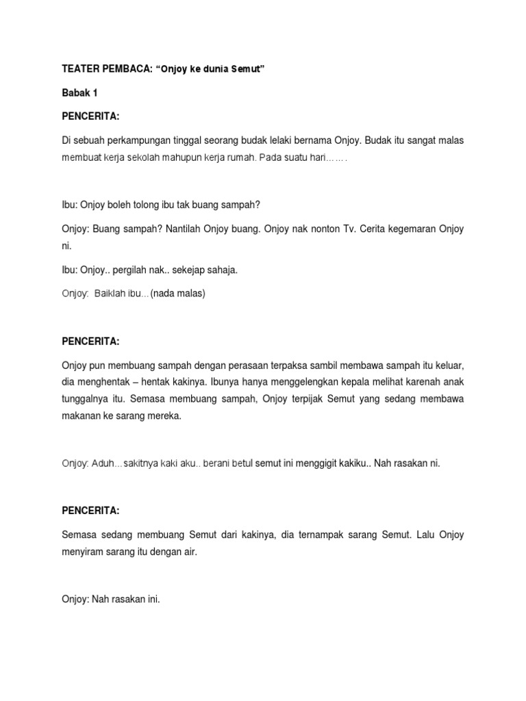 Skrip Teater Pembaca | PDF