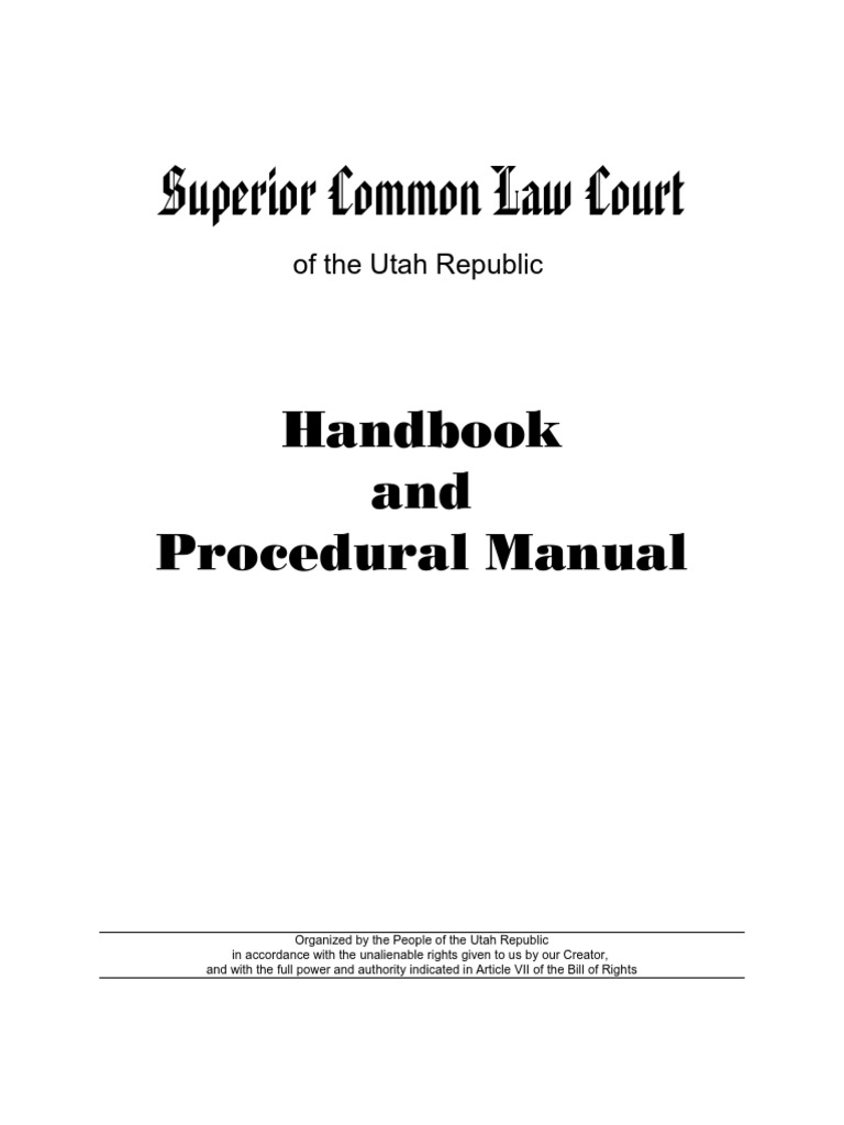 Utah Republic Common Law Handbook | PDF | Advice And Consent | United ...