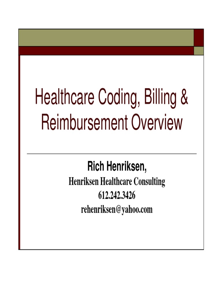 Healthcare Coding Billing Reimbursement Overview | PDF | International ...