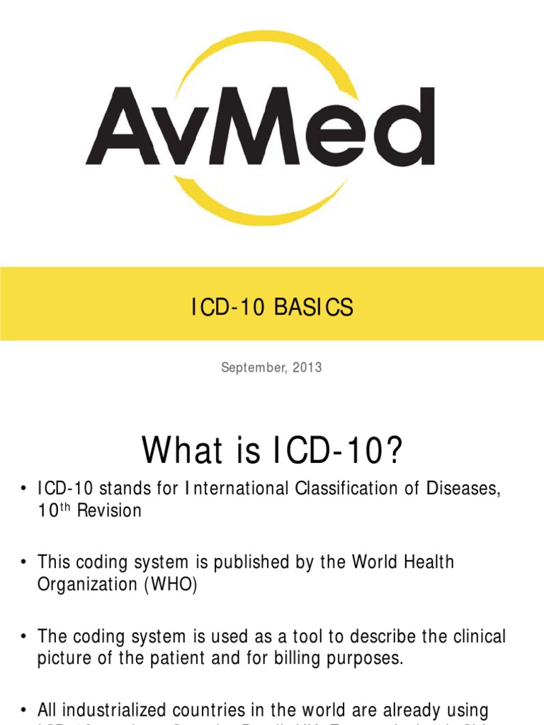 ICD 10 Basics | PDF | International Statistical Classification Of ...