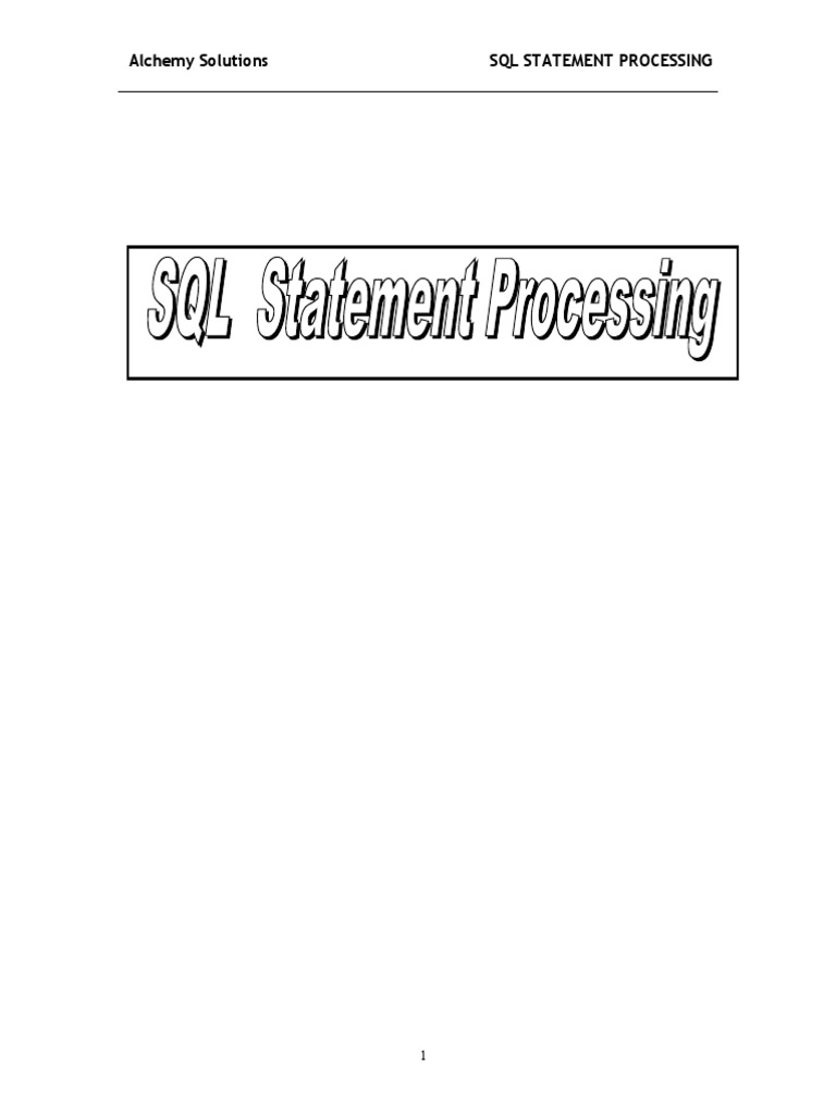Unit 10 (SQL Statement Processing 1) | Download Free PDF | Databases ...
