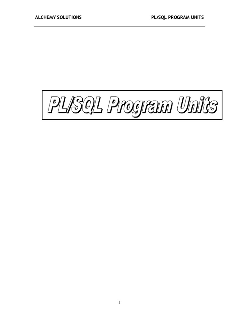 Unit 12 (Program Units 1) | PDF | Parameter (Computer Programming) | Pl/Sql