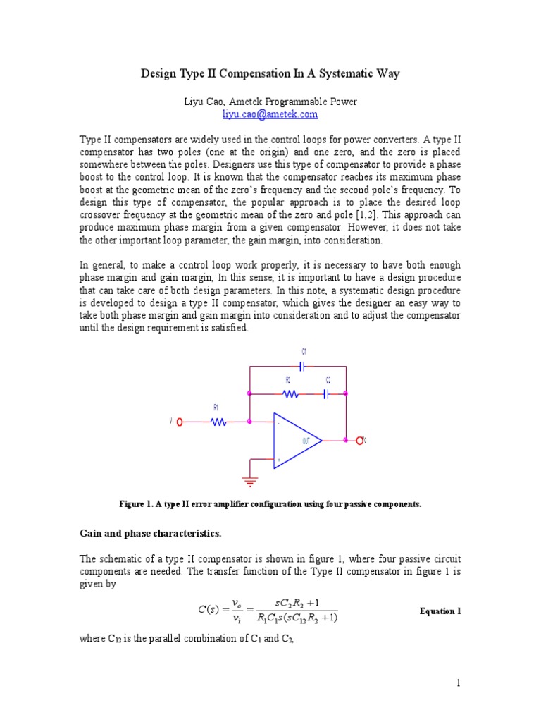 Type II Compensator | Electrical Engineering | Electromagnetism