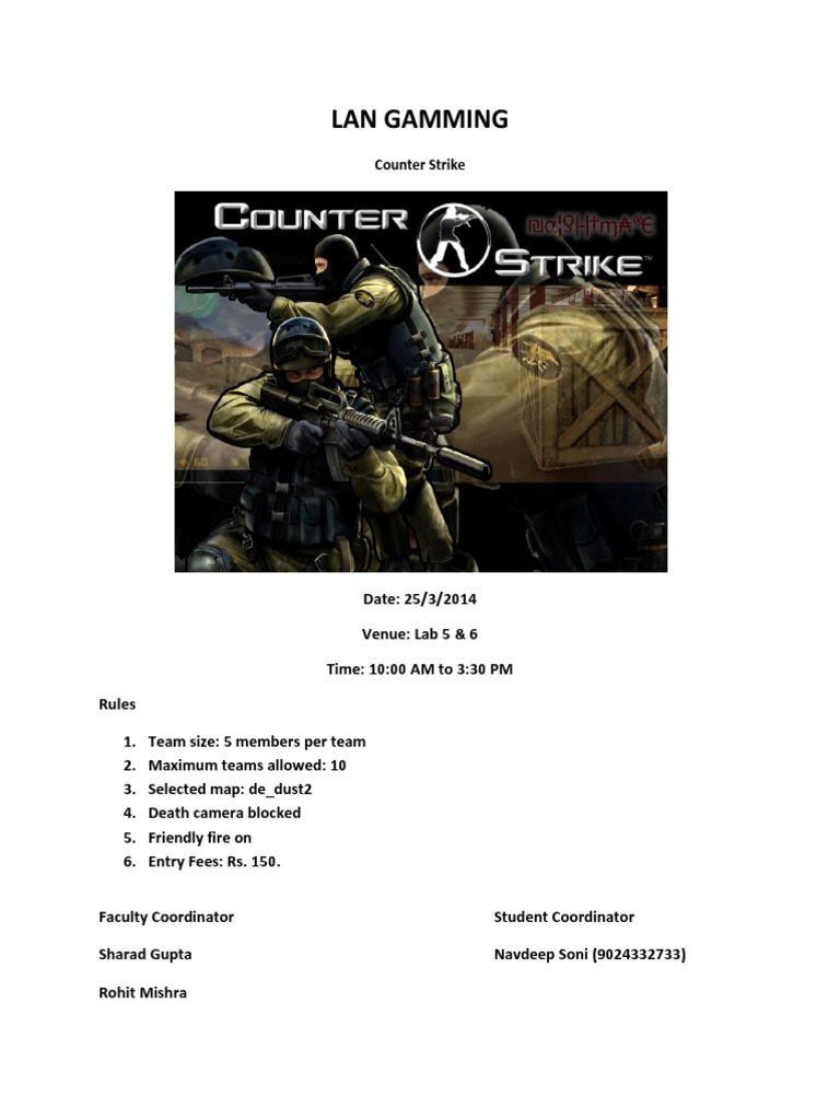 Counter Strike LAN Gaming Event Details | PDF