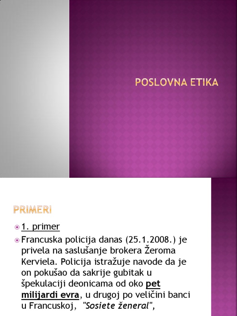 Poslovna Etika | PDF