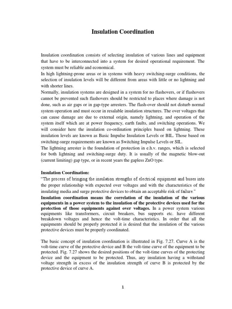 Insulation Coordination | PDF | Insulator (Electricity) | Electric ...