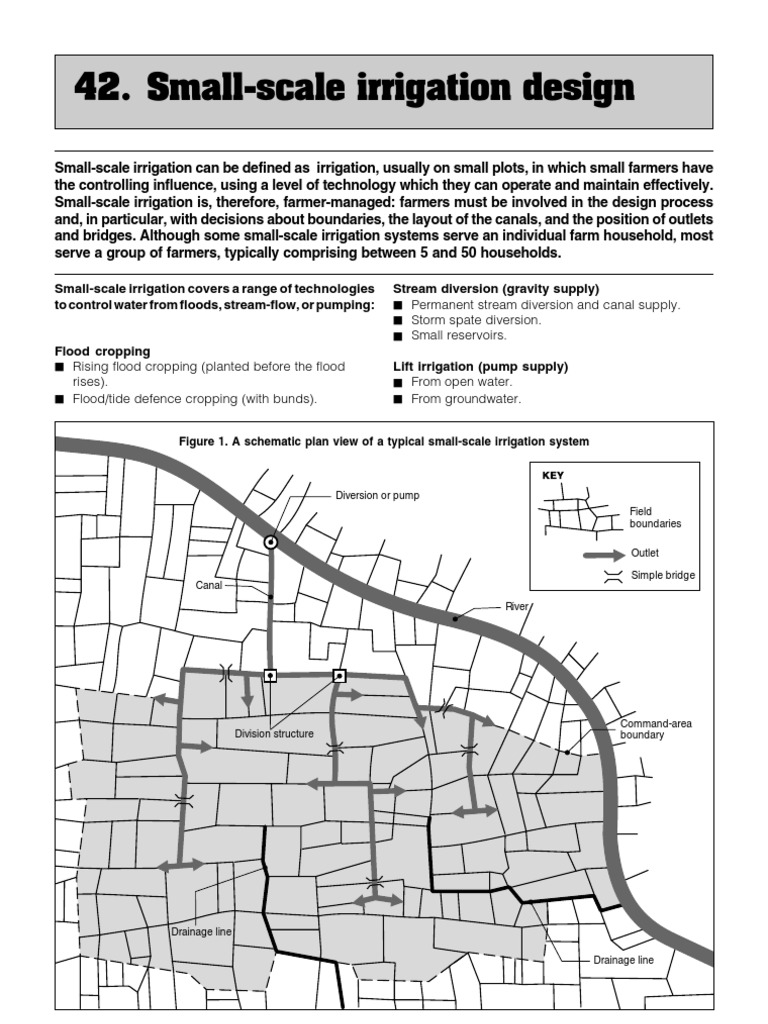 Small-Scale Irrigation Design Guide | PDF | Irrigation | Flood